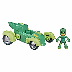 PJ Masks Gekko Deluxe Vehicle Preschool Toy, Gekko-Mobile Car with 2 Wheel Modes and Gekko Action Figure for Kids Ages 3 and Up