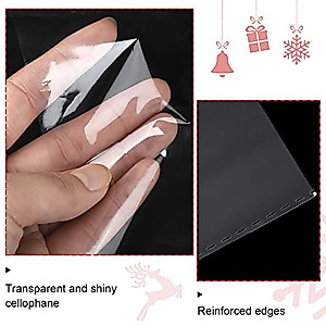 Gersoniel 8 x 16 Inch Many Cellophane Bags Clear Plastic Gift Wine Bag Wrap with 200 Pieces Gold Silver Twists for Wrapping Gifts Present Candy Holiday Party Favors (1 Set)