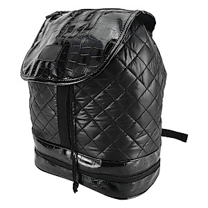 Closeout Services Corp. Bella Mia Uptown Day Pack - Stylish Black Quilted Body with Comfortable Backpack Straps, Perfect for Everyday Adventures and Chic Urban Exploration