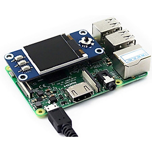 waveshare 1.44inch LCD Display HAT 128x128 Pixels SPI Interface for Raspberry Pi 2B/3B/3B+/Zero/Zero W with Examples for Raspberry Pi/Arduino/STM32