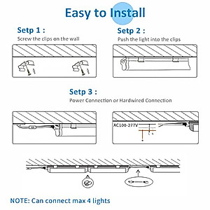 JESLED LED Shop Light 4FT, 36W 4500LM 6500K Cool White, T8 Integrated LED Light Fixture, High Output, V-Shape, Linkable 48'' LED Tube Lights for Garage, Workshop, Warehouse (6-Pack)