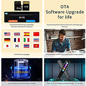 Upgraded Translation Scanning Pen, Mobile Scanner Translator, Reading Pen, 112 Language Translating Device, OCR Digital for Language Learners Business Travel…