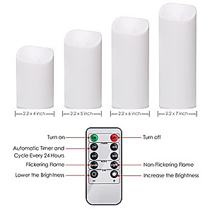 12 Pack Flameless Candles Battery Operated Waterproof Led Candles (D:2.2" X H:4" 5" 6" 7") Candles with 2 Remotes Control for Wedding, Party, Birthday, Outdoor/Indoor Decoration (Ivory White)