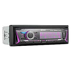 Jensen MPR2121 | 12 Character LCD Single DIN Car Stereo Receiver | RGB Custom Colors | Push to Talk Assistant | Bluetooth Hands Free Calling & Music Streaming | AM/FM Radio | USB Playback & Charging