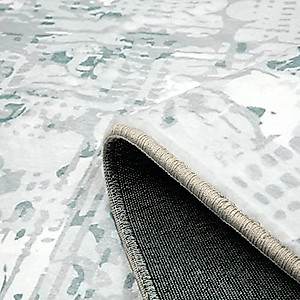 ODIKA Collection Gray Faux Rabbit Fur Rug, Area Rugs 6x9 Ft Throw Rugs, Soft and Cozy, Area Rugs 6x9 Living Room, Fluffy Rug, Boho Rug, Ultra Soft Feeling, Gray and White Rug