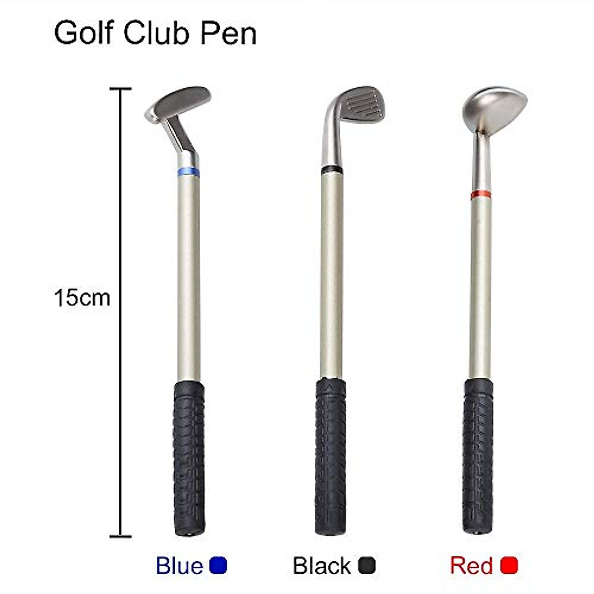 10L0L Golf Gifts, Golf Bag Pen Holder Golf Club Pens Gift Set Golf Race Souvenirs Unique Gifts for Men Dad Boss Golfer Fans Coworker - Silver + Black