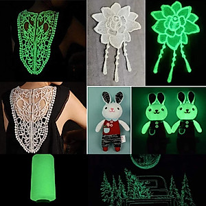 Luminous Spool Hand Embroidery Noctilucent Sewing Thread Spool Glow Dark Machine Mixed Colors for Sewing Craft (White 3000 Yards)