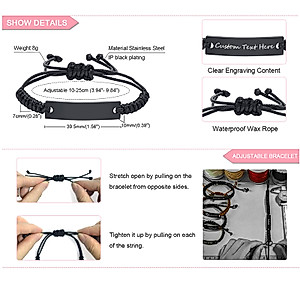 XUANPAI Couples Bracelets for Him and Her,Personalized Stainless Steel Curb Chain Bracelets,Custom Matching Bracelets for Couples Birthday Valentine's Day Christmas Gift for Women Men (Style24)