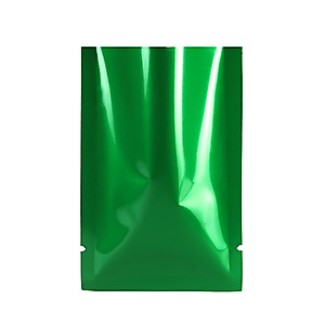 QQ Studio Glossy Green Open Top Mylar Foil Sample Bag (100pcs) (Glossy Green, 6cm x 9cm(2.25"x3.5"))