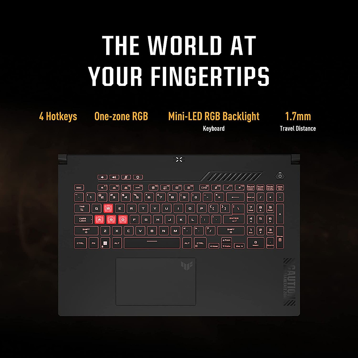 ASUS 2023 TUF FA707NU 17.3” 144Hz FHD IPS Gaming Laptop AMD 8-Core Ryzen 7 7735HS 32GB DDR5 1TB NVMe SSD NVIDIA GeForce RTX 4050 6GB GDDR6 WiFi AX RJ45 USB4 w/DP RGB KB Windows 10 Pro w/RE USB