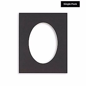 CountryArtHouse Black Acid Free 16x24 Oval Picture Frame Mat with White Core Bevel Cut for 12x22 Pictures - Fits 16x24 Frame - Pack of 1 Matboard