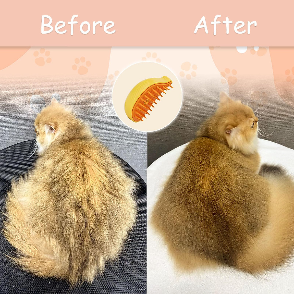 Cat Steam Brush,Cat Steam Brush for Grooming,3 in 1 Steamy Cat Brush,Spraying Steam Pet SPA Brush,Rechargeable Silicone Pet Comb for Cats & Dogs