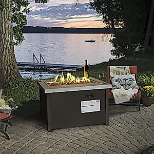 Barton Outdoor Propane Gas Fire Pit Patio Garden Flame w/Firepit Heater Weather Cover, ANSI Certificated 50,000BTU