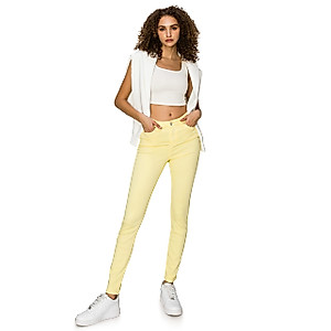 KHAKI & BLUE Cali1850 Women’s The Everyday Garment-Dyed Skinny Jeans – Soft Stretchy High Rise Comfy Casual Pants 79500JDM777_LYW 10