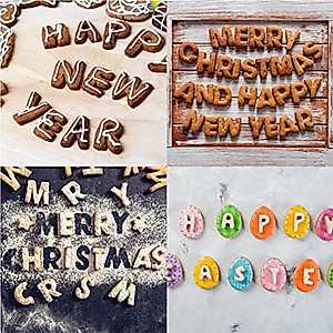 EULOND Alphabet Cookie Cutters Tool Set, 26 Pcs ABC Cookie Molds for Baking and Cooking, Metal Fondant Letter Cutters for Festivals and Daily Use, Applies to Dough, Fruits, Vegetables