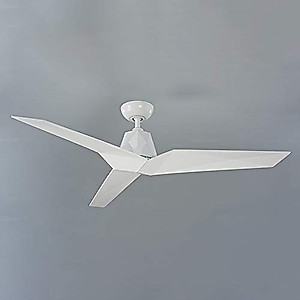 Vortex Smart Indoor and Outdoor 3-Blade Ceiling Fan 60in Gloss White with Remote Control works with Alexa, Google Assistant, Samsung Things, and iOS or Android App