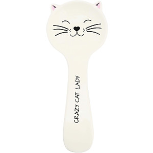 Pavilion Gift Company Crazy Cat Lady-10 spoon rest, 10", White