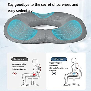 BUZZNN Seat Cushion for Office Chair, Office Chair Cushion, Car Seat Cushion, Ergonomic Design, Memory Foam Coccyx Cushion Pads for Tailbone Pain, Sciatica Relief Pillow