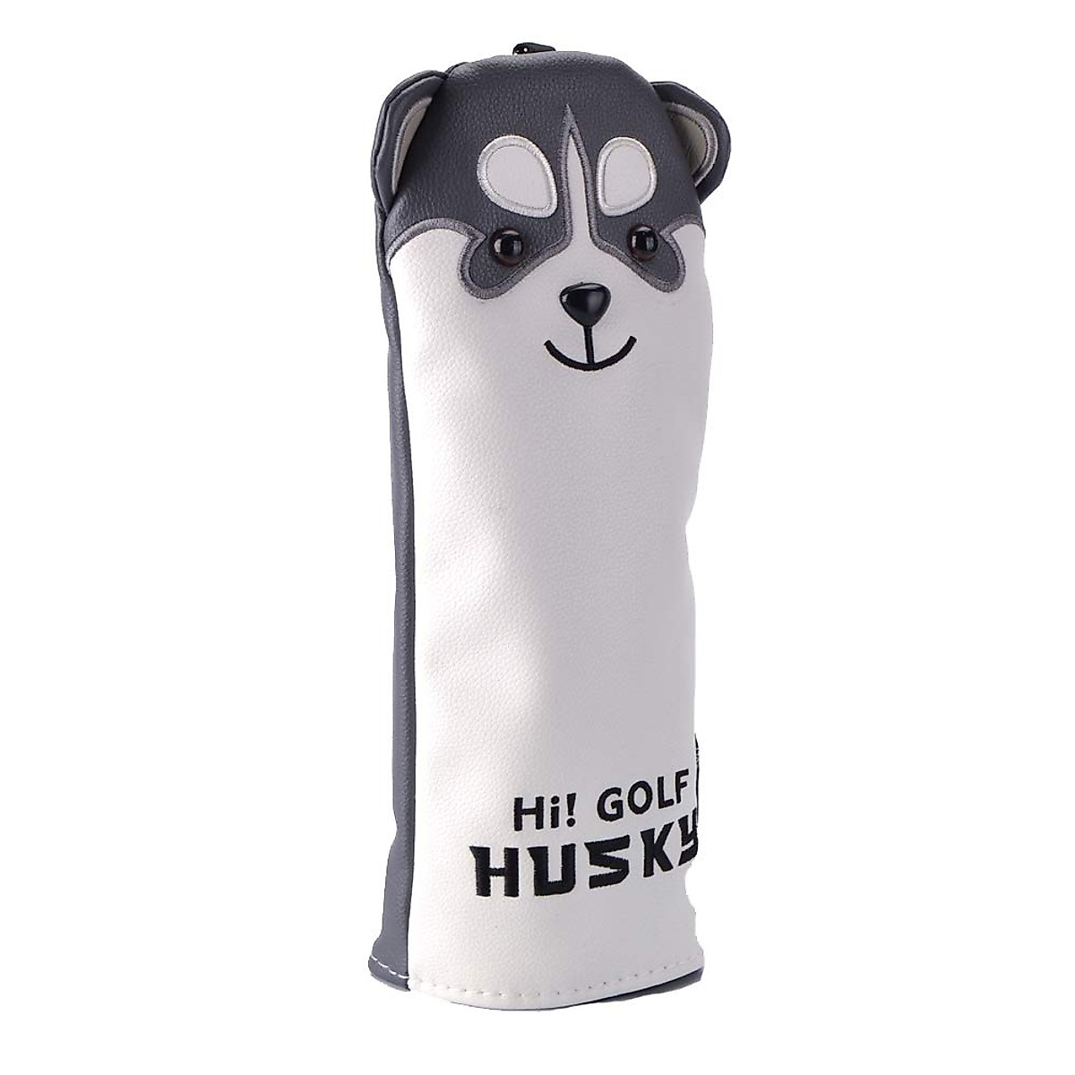 PLUSKER 1PC Golf Club Head Cover for Hybrid Synthetic Leather with Husky Pattern Design Creative Golf Headcover
