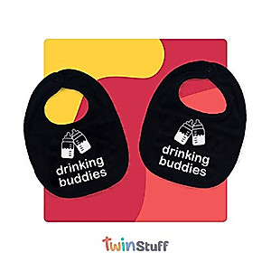 Drinking Buddies Unisex Bibs - Twins Baby Bibs For Boys and Girls