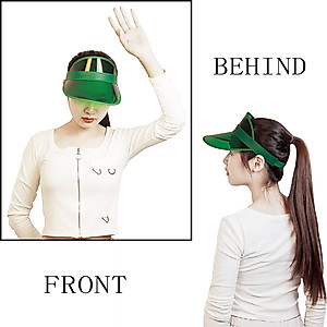 5 Pack Sun Visors Womens Uv Protection Poker Visor Sun Hats Cap Men Hat Reflective Sport Clear Transparent Golf Beach Party (Pure Green)