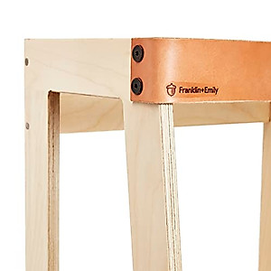 Franklin + Emily Wooden Toddler Tower and Step Stool (Toddler Step Stool with Leather Strap, Kitchen Helper Tower, Kitchen Tower, Safety Stool, Kid Step Stool, Activity Tower, Montessori Tower)