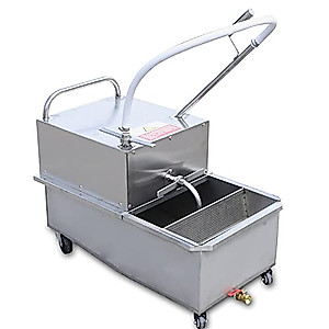 55L Commercial Portable Fryer Oil Filter Cart Machine 110V 550W Cooking Filtration System Commercial Mobile Fryer Filter Universal Wheel Oil Filter Truck Fryer Separator For Restaurant,USA Stock