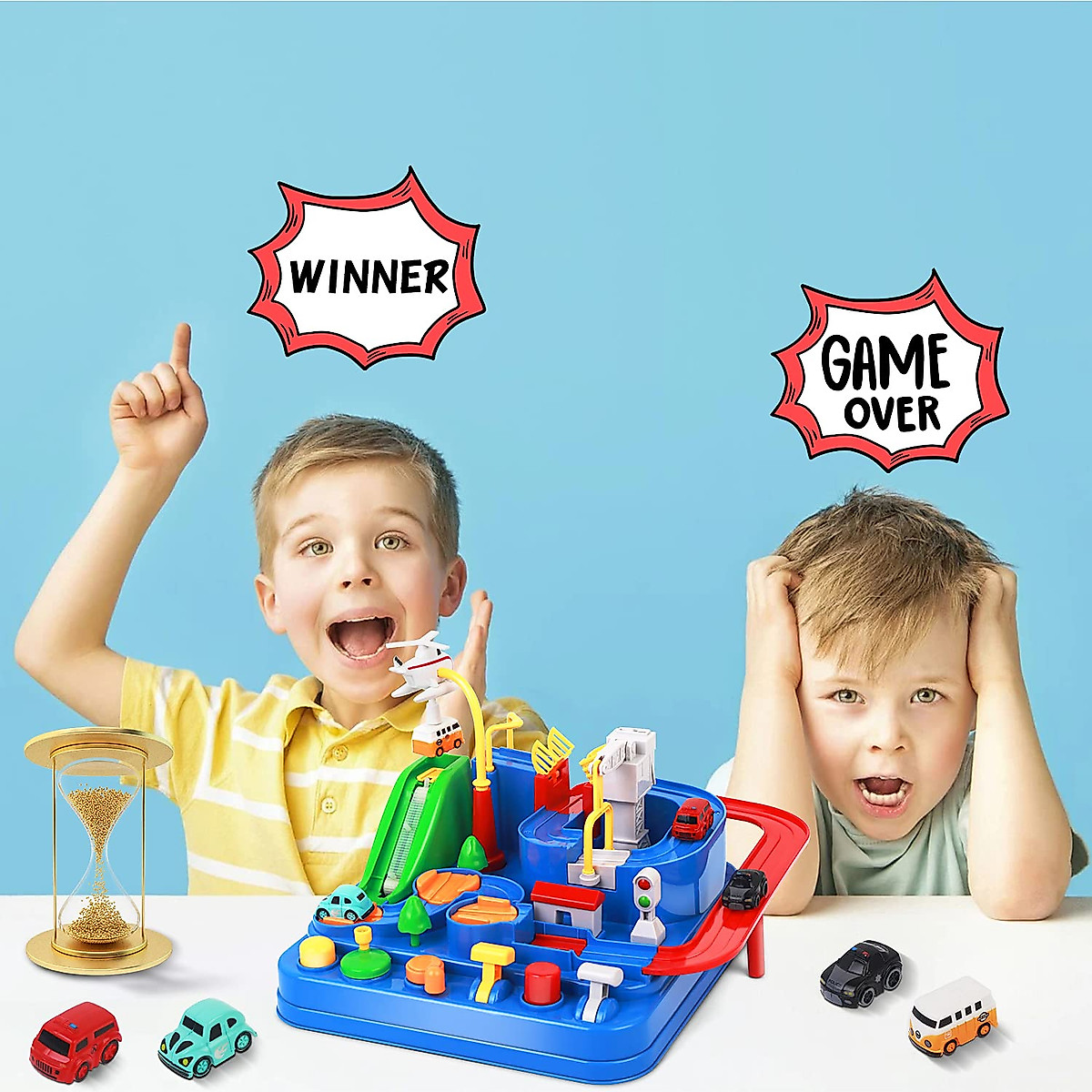 Race Tracks for Boys, Car Toys STEM Track Adventure Educational Toys for Toddlers 3 4 5 6 7 8 Year Old Boys Girls Gifts (W18TY0045US-A)