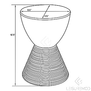 LeisureMod Boyd Modern Accent Side Table End Table Indoor and Outdoor Use, 16.75" H x 11.75" W x 11.75" D (White)