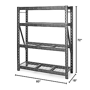60" Wide Heavy Duty Rack with Four 18" Deep Shelves