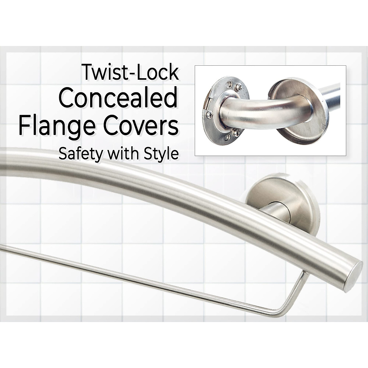 Curved Grab Bar and Towel Rack for Bathroom Shower Kitchen/304 Stainless/Oil Rubbed Bronze/ 24"x 5"