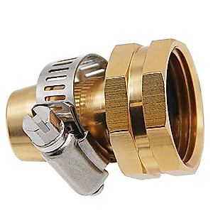 Lifynste Garden Hose Repair Connector with Clamps, Male and Female Garden Hose Fitting, 2 Set