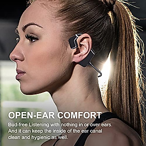 Open Ear Air Conduction Bluetooth Headphones, AOCOAKW Ear Hook Wireless Sports Earphones with Mic Lightweight 8 Hrs Playtime for Workouts, Running, Cycling, Gyming
