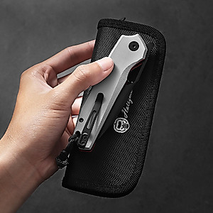 Holtzman's Gorilla Survival Mens Folding Pocket Knife Set D2 Steel Blade G10 Handle Pocket Knife EDC Gift set for Men (black blade+dark grey/ed liner G10 handle)