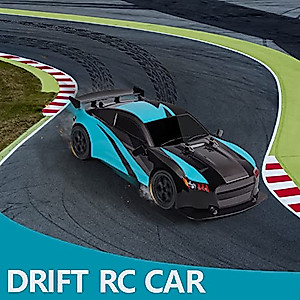 Rhybor GT RC Drift Car Remote Control Car Sport Racing Hight Speed Drift Cars, 1/14 RC Car for Adults Kids Gifts, 4WD 25KM/H RC Drift Vehicle with LED Lights