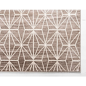 Unique Loom Uptown Collection by Jill Zarin Collection Geometric Modern Brown Area Rug (8' 0 x 10' 0)
