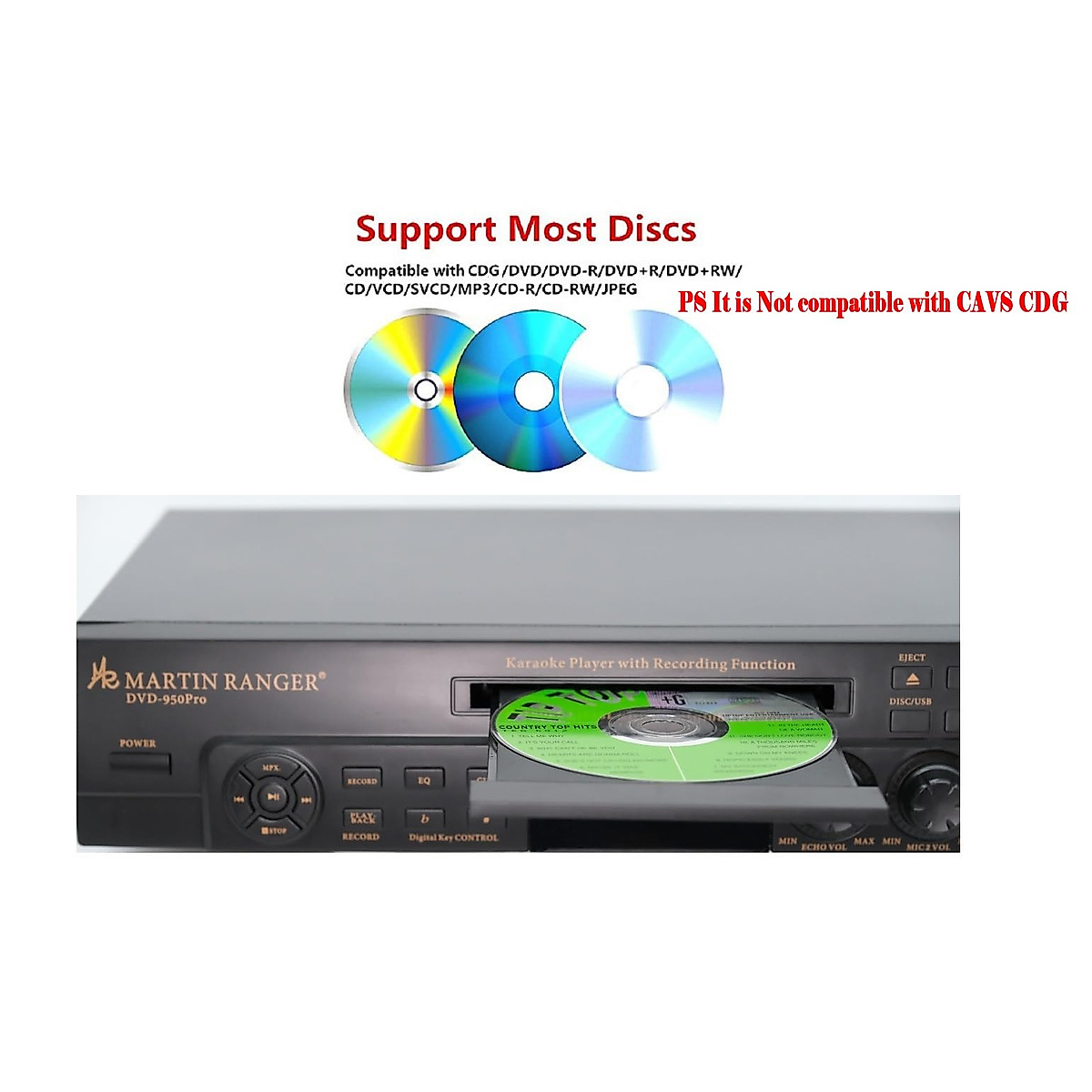 Marin Ranger HDDVD950PRO HDMI Digital Karaoke Player with CDG to MP3G Converter, DVDs Ripping and USB Digital Recording with Two Free DM-11PRO