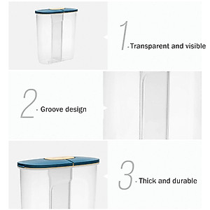 Airtight Storage Container,Large Capacity Compartment Storage Box,Cereal & Dry Food Storage Box,Clear Plastic Canisters with Lids,Green