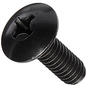 Small Parts 1412MPT188B 18-8 Stainless Steel Truss Head Machine Screw, Black Oxide Finish, Meets ASME B18.6.3, #3 Phillips, 1/4"-20 Thread Size, 3/4" Length, Fully Threaded, Imported (Pack of 10)