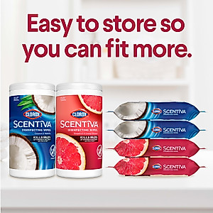 Clorox Scentiva Wipes, Bleach Free Cleaning Wipes - Tahitian Grapefruit Splash, 75 Count (Pack of 3)