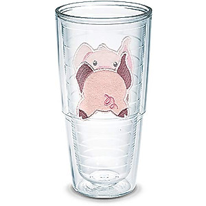 Tervis Front & Back Pig Made in USA Double Walled Insulated Tumbler Travel Cup Keeps Drinks Cold & Hot, 24oz - No Lid, Clear