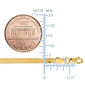 The Diamond Deal 10k SOLID Yellow Gold 2.8mm Herringbone Chain Necklace or Bracelet for Pendants and Charms with Lobster-Claw Clasp (7", 16", 18", 20 inch)