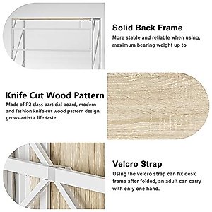 Elephance 40" Folding Computer Desk No Assembly Needed Foldable Small Home Office Desk Study Writing Desk Gaming Table for Small Space (Beige)