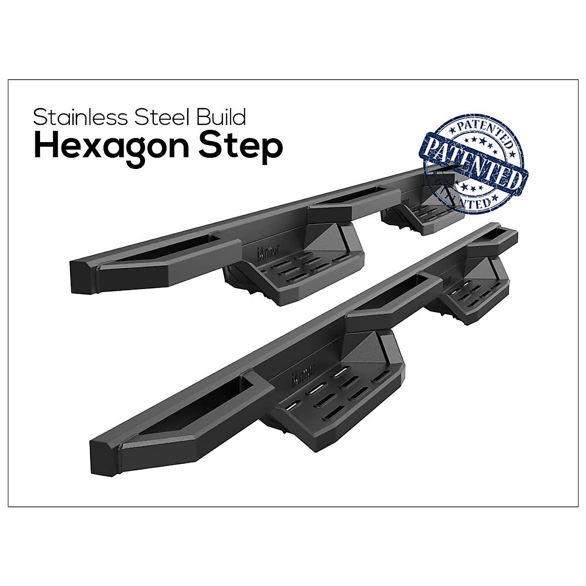 APS Stainless Steel Pocket Steps Running Boards Side Bars Compatible with Ford F150 2015-2024 SuperCrew Cab & F150 Lightning 2022-2024 & F-250 F-350 Super Duty 2017-2024 Crew Cab