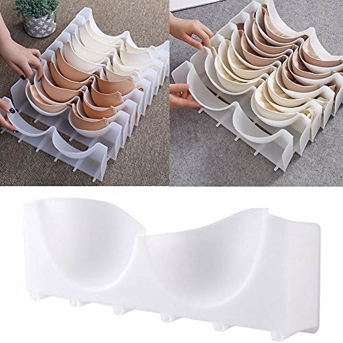 NewMoo 6Pcs / Set Underwear Boxes Stable Stackable Bra Clothes Storage Rack Cupboard Drawer Divider Finishing Combination Bra Organizer