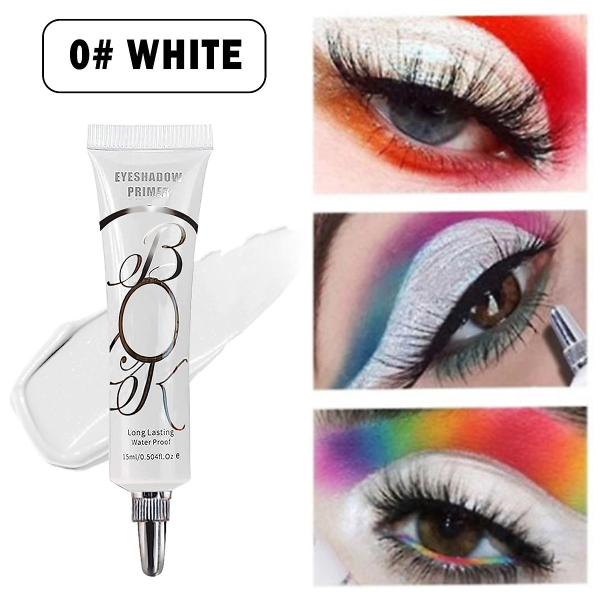 Eyeshadow Primer Base White Matte Eye Primer Evenly Colored Liquid Eyeshadow Primer,Long-lasting Moisture Eye Primer for Mature Eyes-White