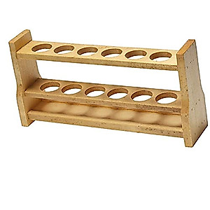 Dtacke Wood Test Tube Rack Labs Premium Wooden Test Tube Rack Test Tube Holder 6 Tube Capacity (0.82" (21mm) Holes)