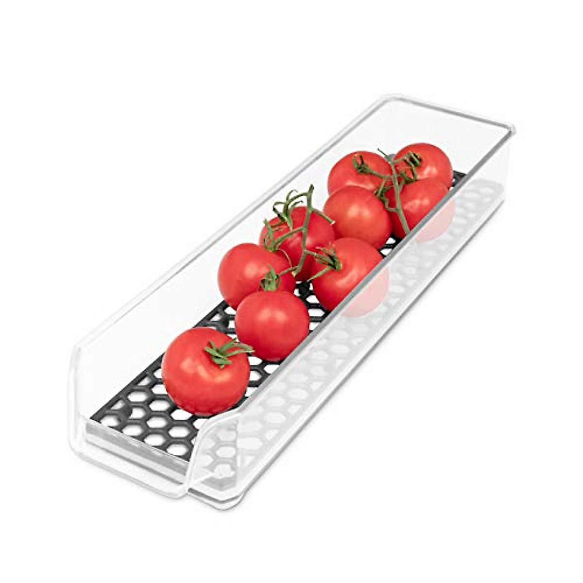 Spectrum Diversified Hexa in-Fridge Small Refrigerator Bin for Storage and Organization of Fruit Vegetables Produce and More, 15 x 4 x 2.25, Clear Frost