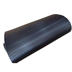 3D Black Carbon Fiber Vinyl Wraps, Car DIY Wrap Vinyl Roll Film Self-Adhesive Twill Weave Sheet Sticker with air Release Technology (1ft x 5ft)