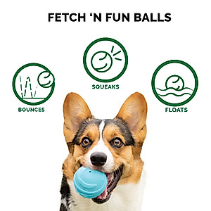 Furhaven 3-Pack 2.5" Squeaky Ball Dog Toys for Small/Medium Dogs, Fits Most Standard Launchers - Fetch 'N Fun TPR Squeaky Ball Toy Set - Sea Pack, Set of 3